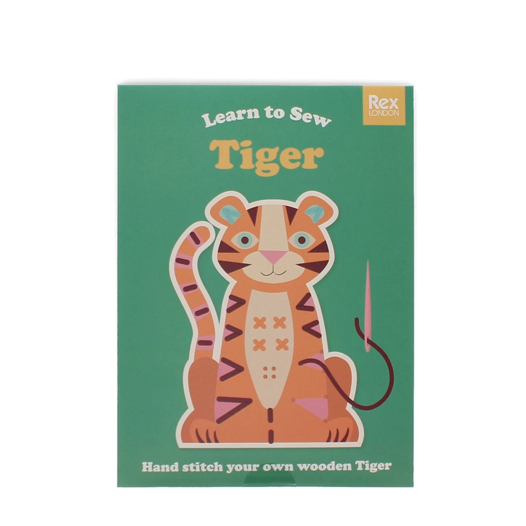 Rex London Wooden Tiger Learn to Sew Kit - Kids Craft | Smallkind