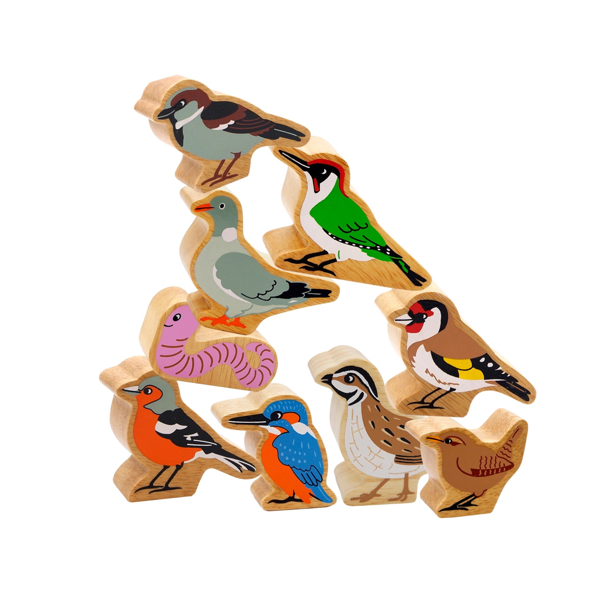 Lanka Kade Garden Birds & Worm Playset | Wooden Eco Toys | Smallkind