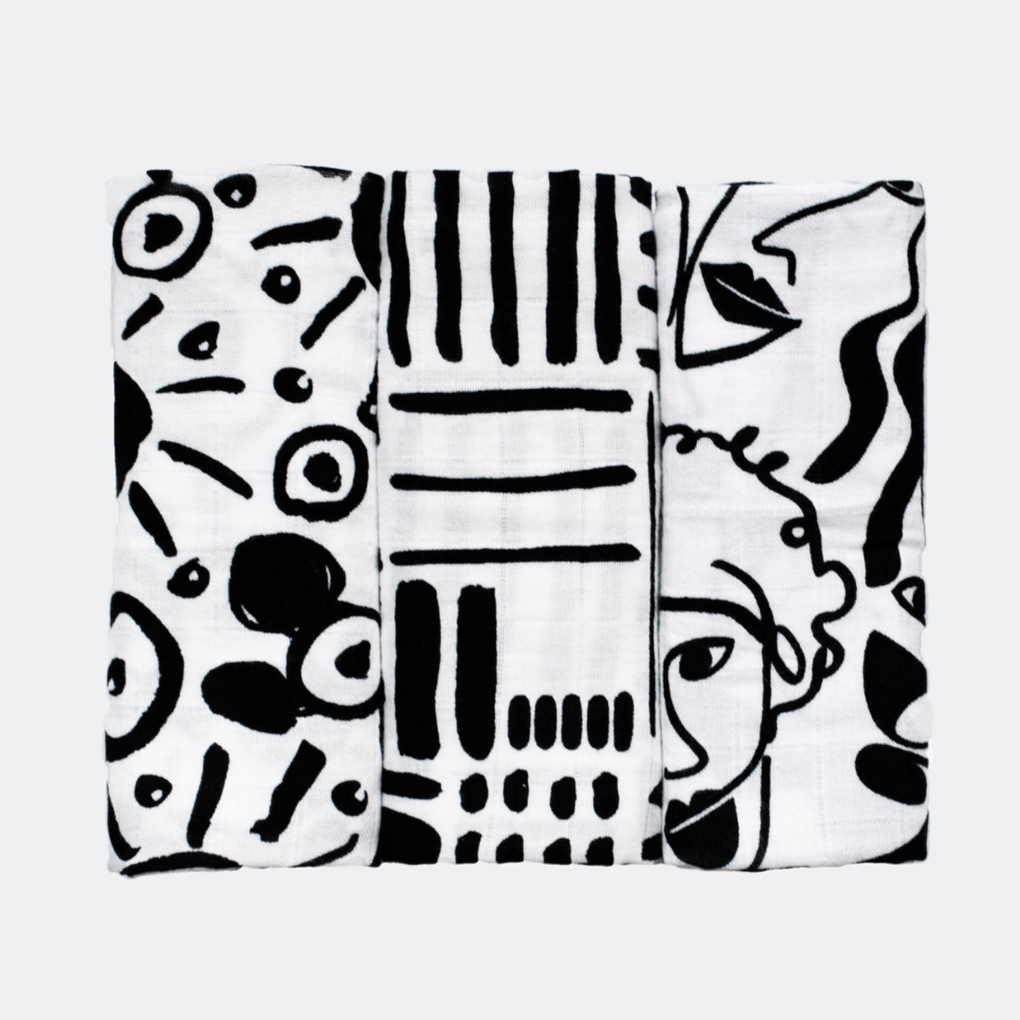 Bamboo Sensory Muslin Squares 3 Pack - Drawing | Smallkind
