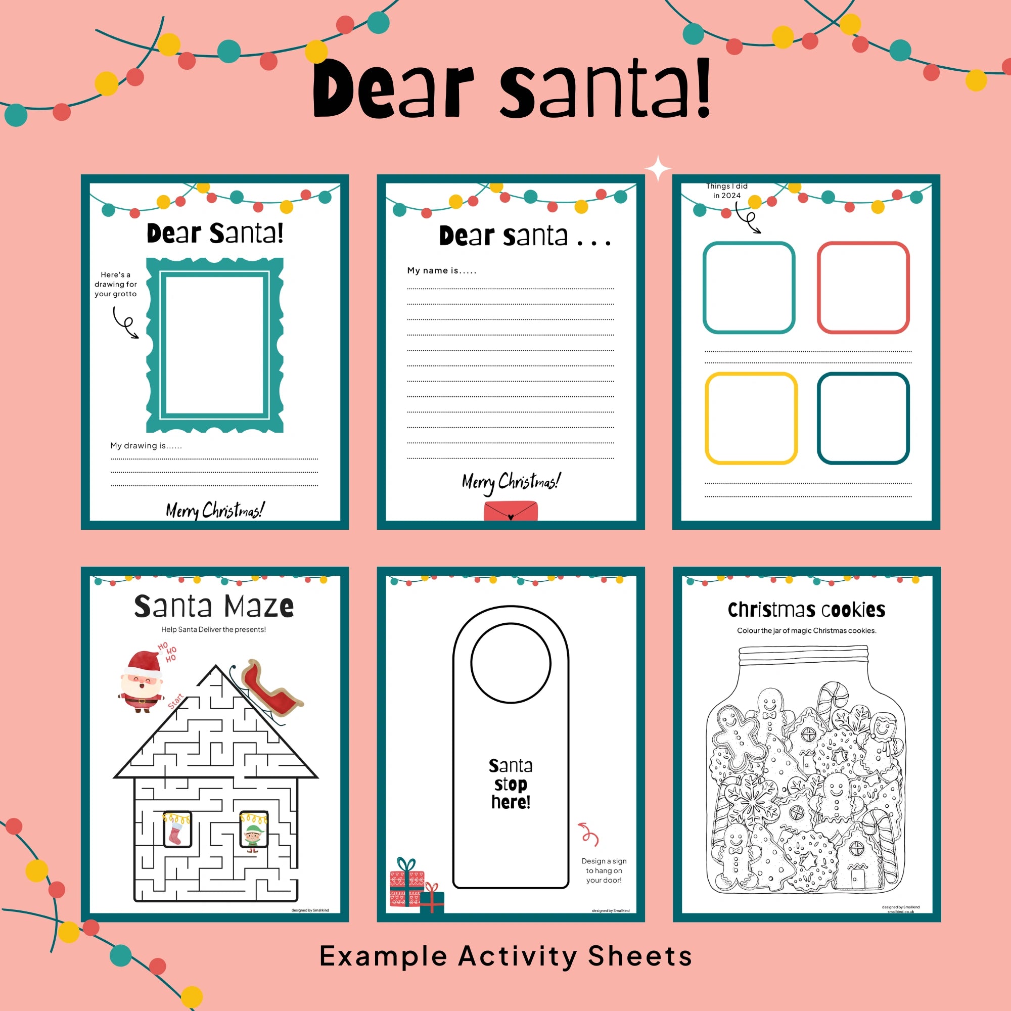 Dear Santa Christmas Activity Pack - Download | Smallkind