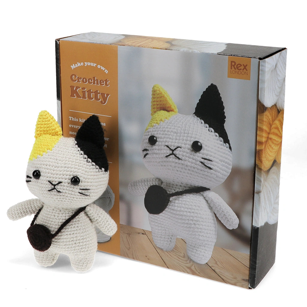 Rex London Make Your Own Crochet Cat Kit - Kids Crafts | Smallkind